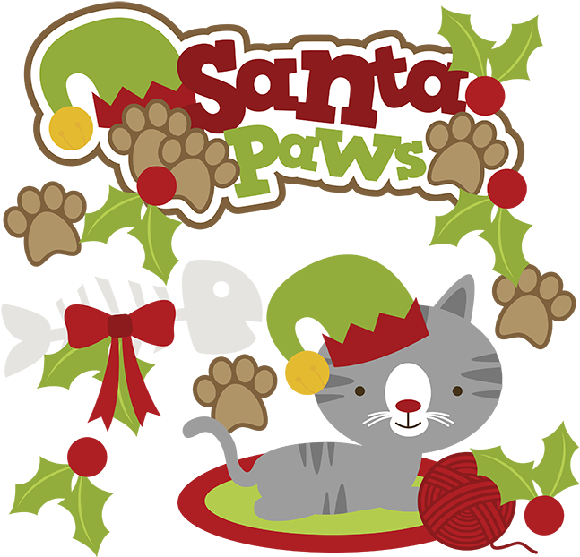 Download Christmas Cat Clip Art Clipart Cat Clip Art Christmas - Santa ...