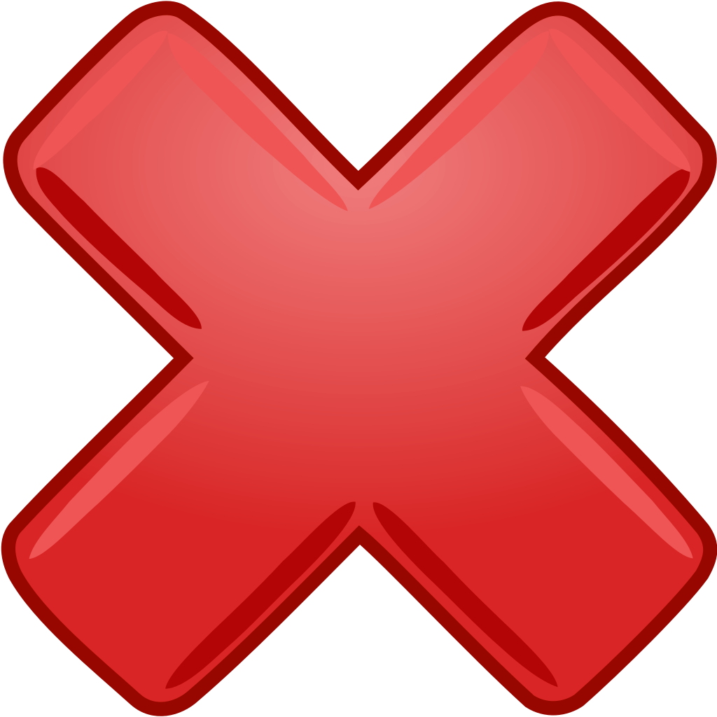 Red X Cross Wrong Not Clip Art - Big Red X - Png Download - Full Size ...