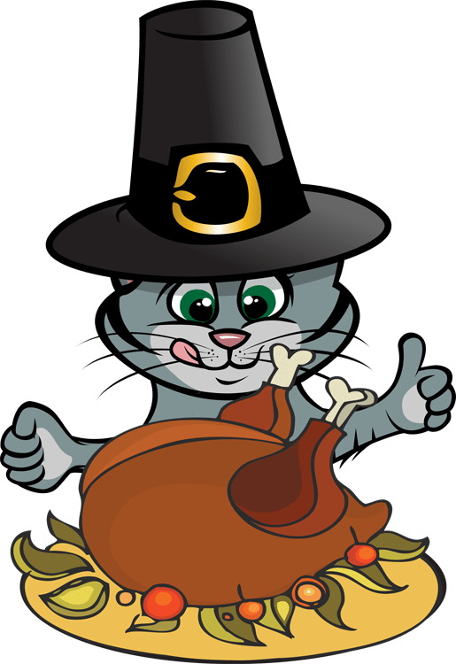 Thanksgiving Cat Clip Art - Png Download - Full Size Clipart (#8552 ...