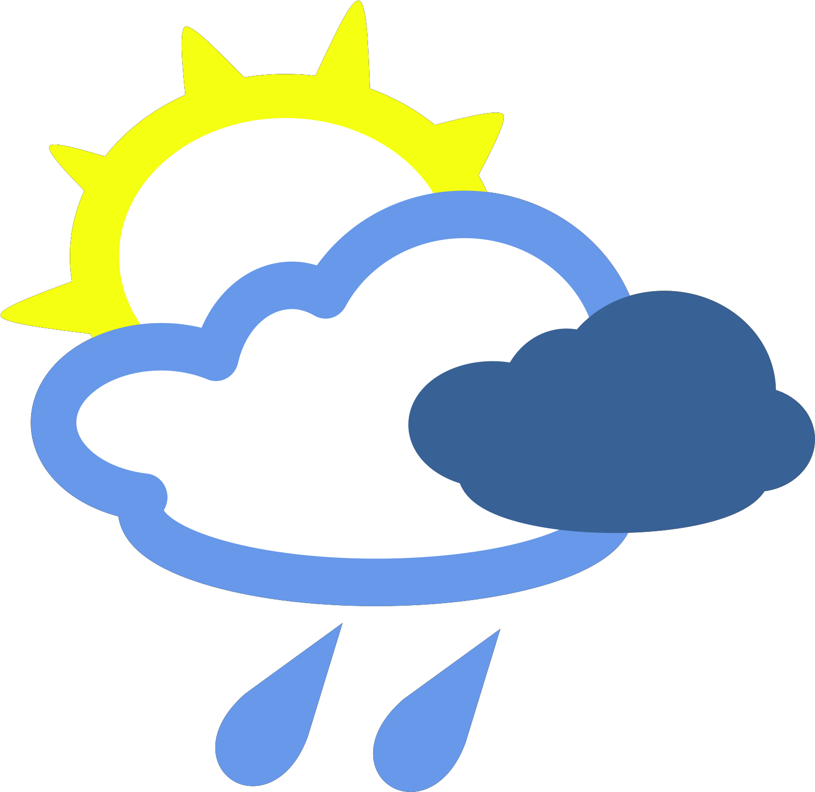 Download Simple Weather Symbols - Sun Wind And Rain Clipart (#9250 ...