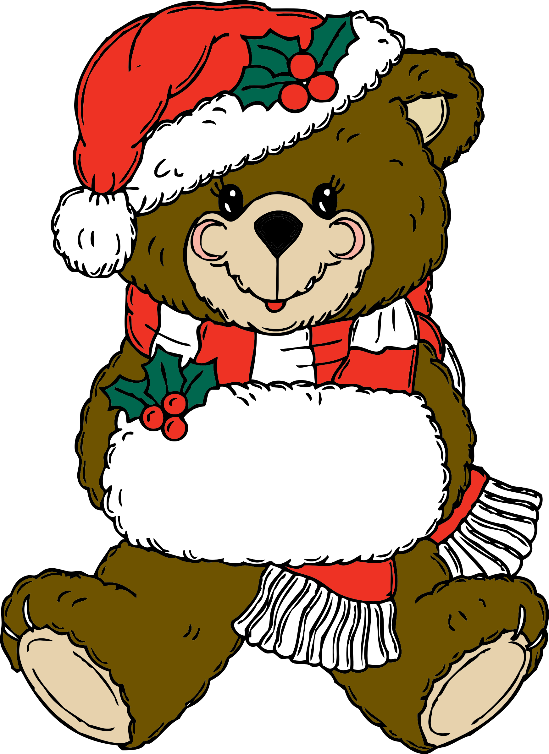 Teddy Bear Clipart Holiday - Christmas Cartoon Teddy Bear - Png ...