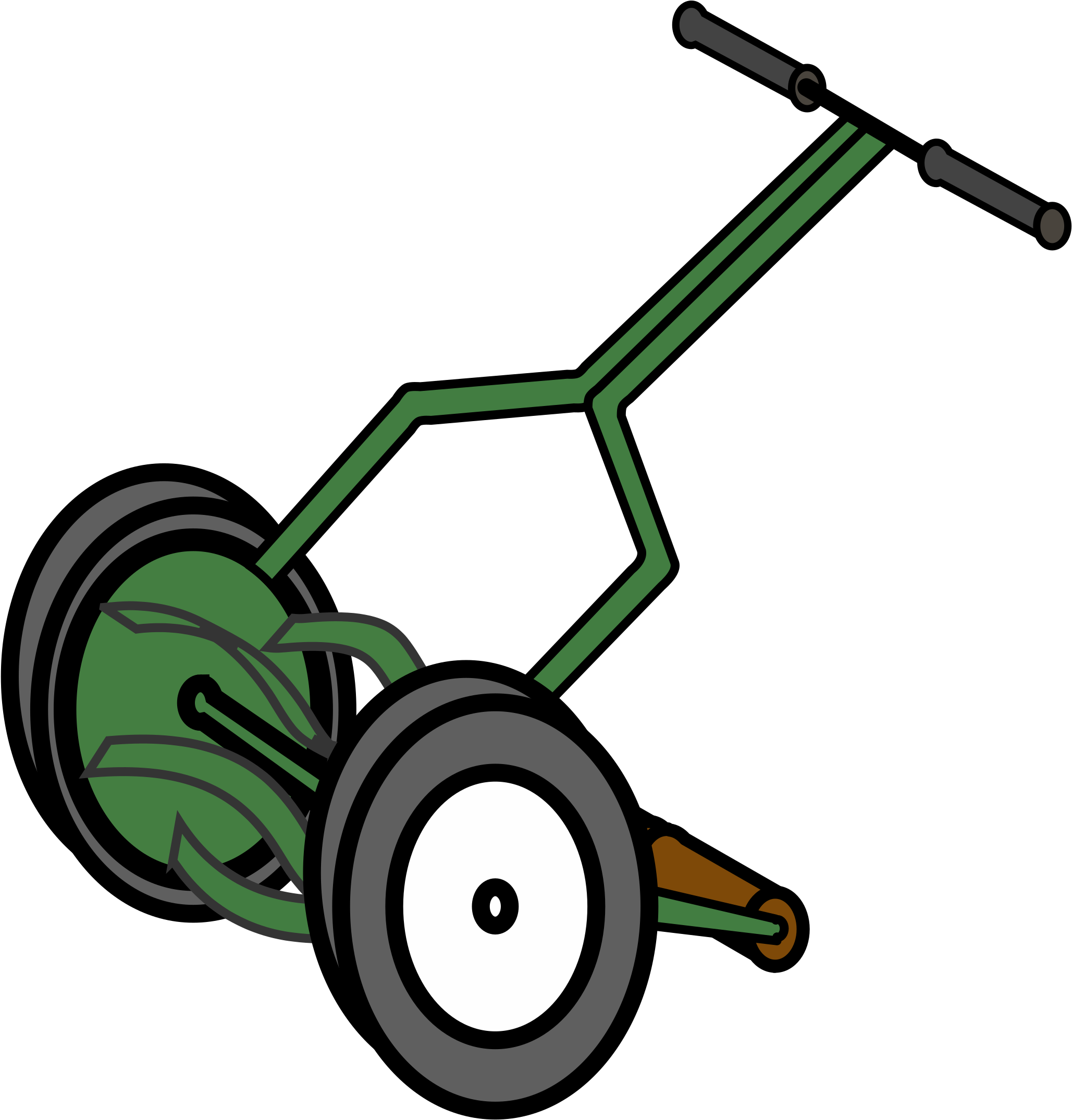 Lawn Mower Clip Art - Cartoon Push Lawn Mower - Png Download - Full ...