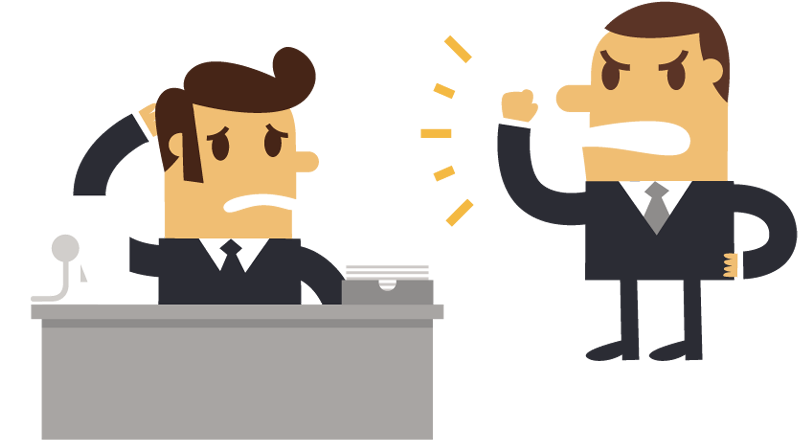 Businessman Cartoon Boss Man Angry At An Employee - Boss Cartoon Png ...