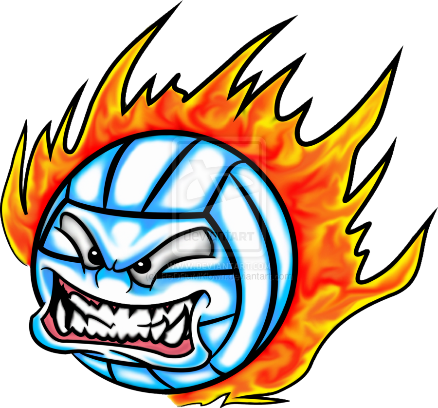 Clip Art On Fire - Volleyball On Fire Png Transparent Png - Full Size ...