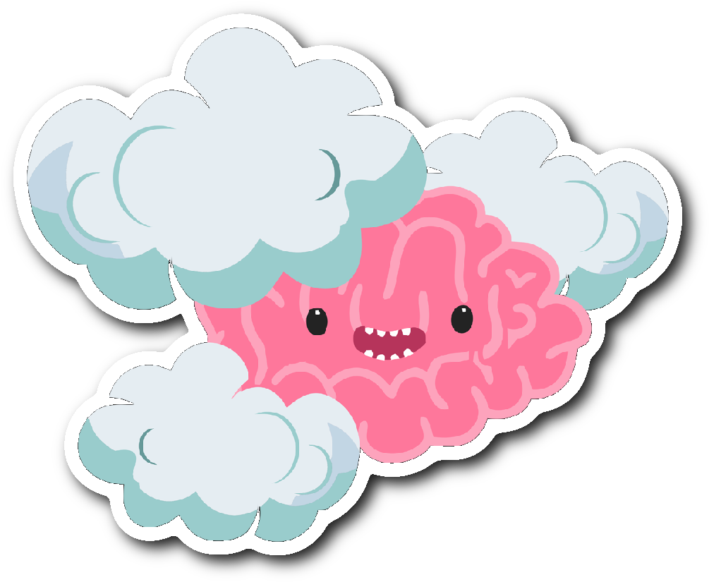 Download Brain Fog Monster Sticker - Clouding Of Consciousness Clipart ...