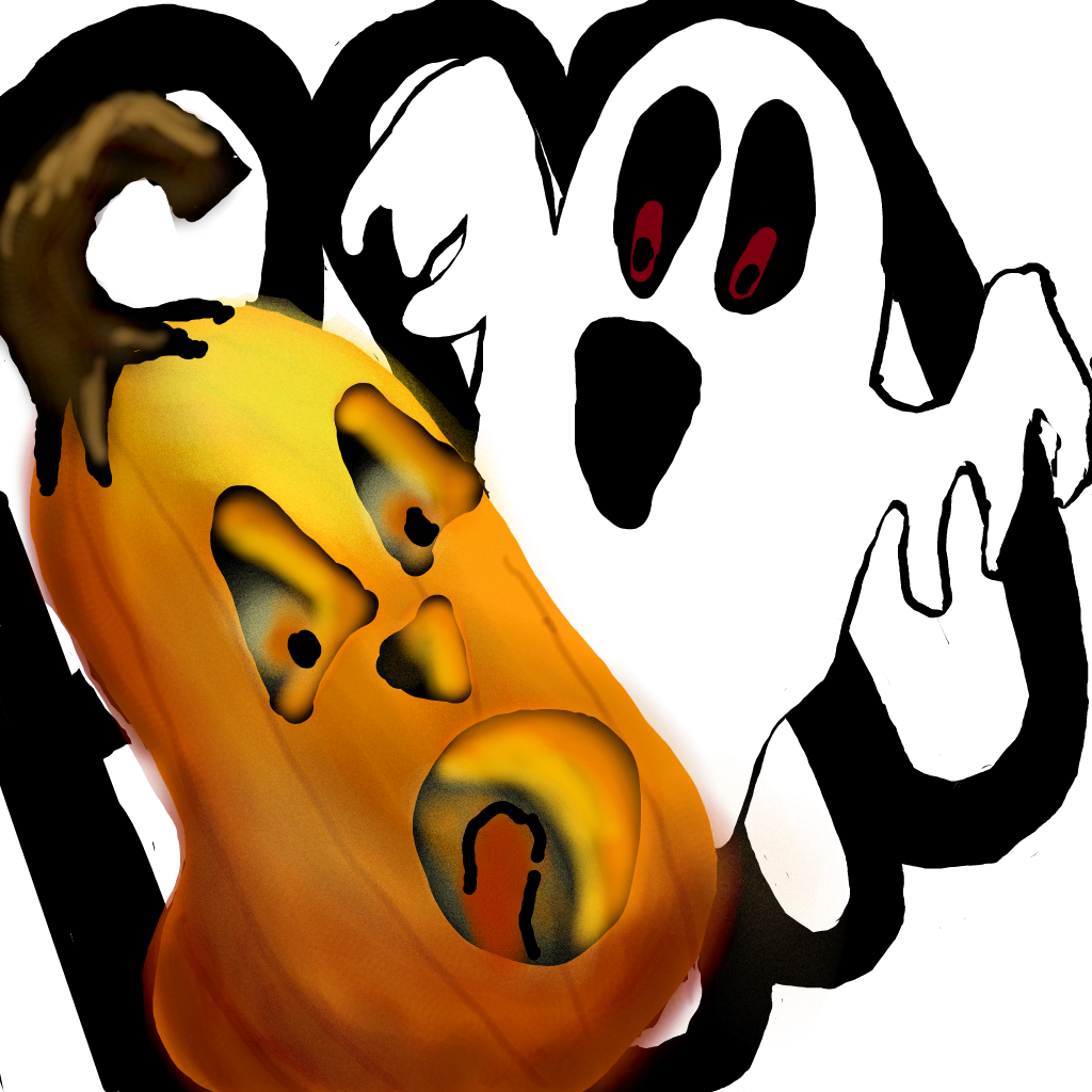 Halloween Ghostly Pumpkin Ghost Boo Scary Sticker - Ghost Clipart ...