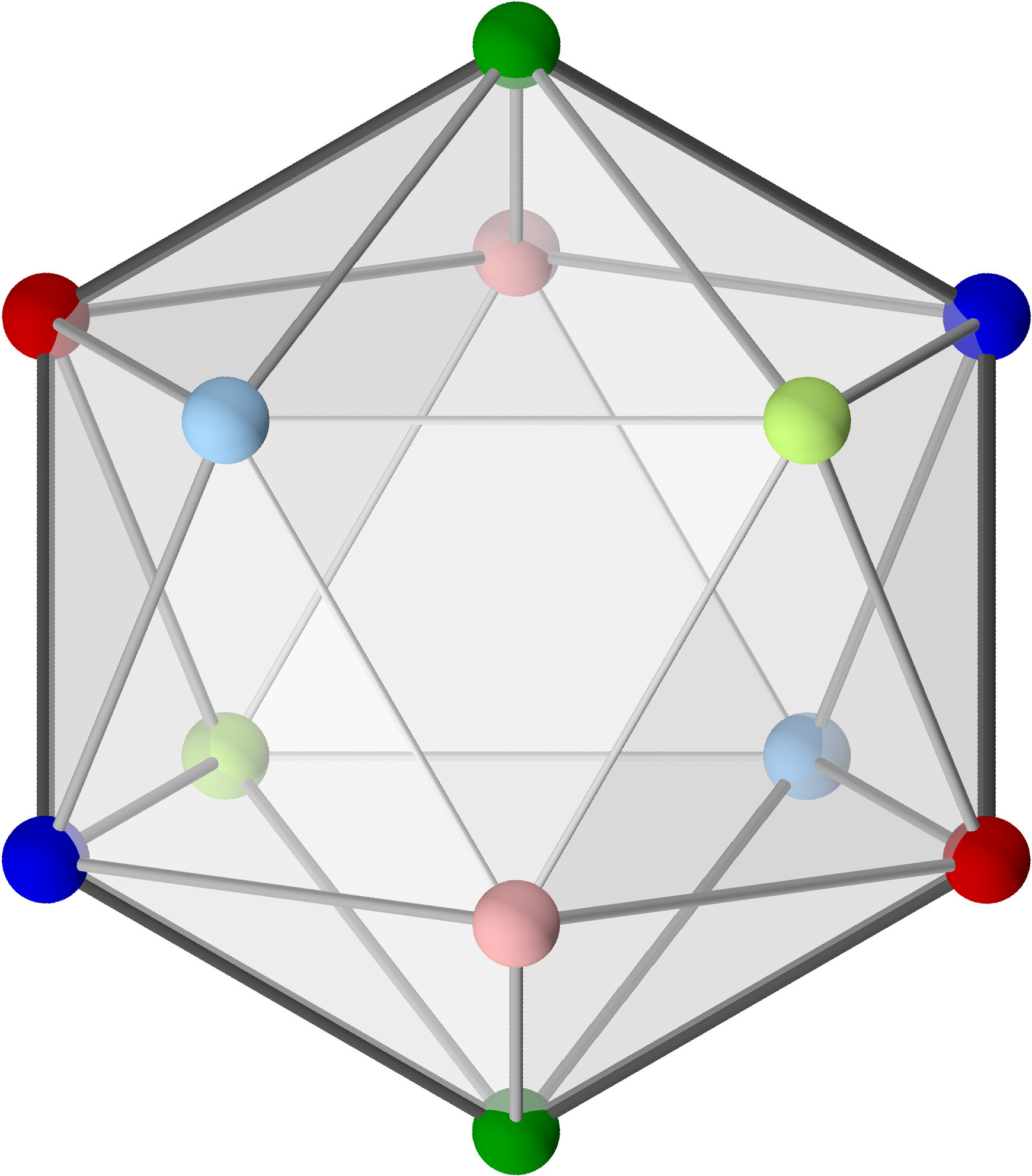 File Icosahedron With Colored Vertices Fold Png - Vertex Clipart - Full ...