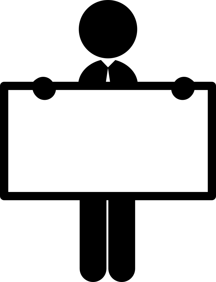 Man Holding White Board Svg Png Icon Free Download - Man Holding Icon ...