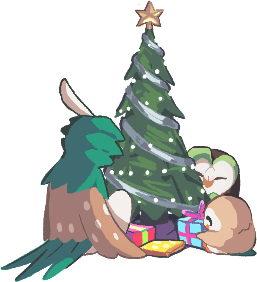 Image - Rowlet Christmas Clipart - Full Size Clipart (#1055228 ...