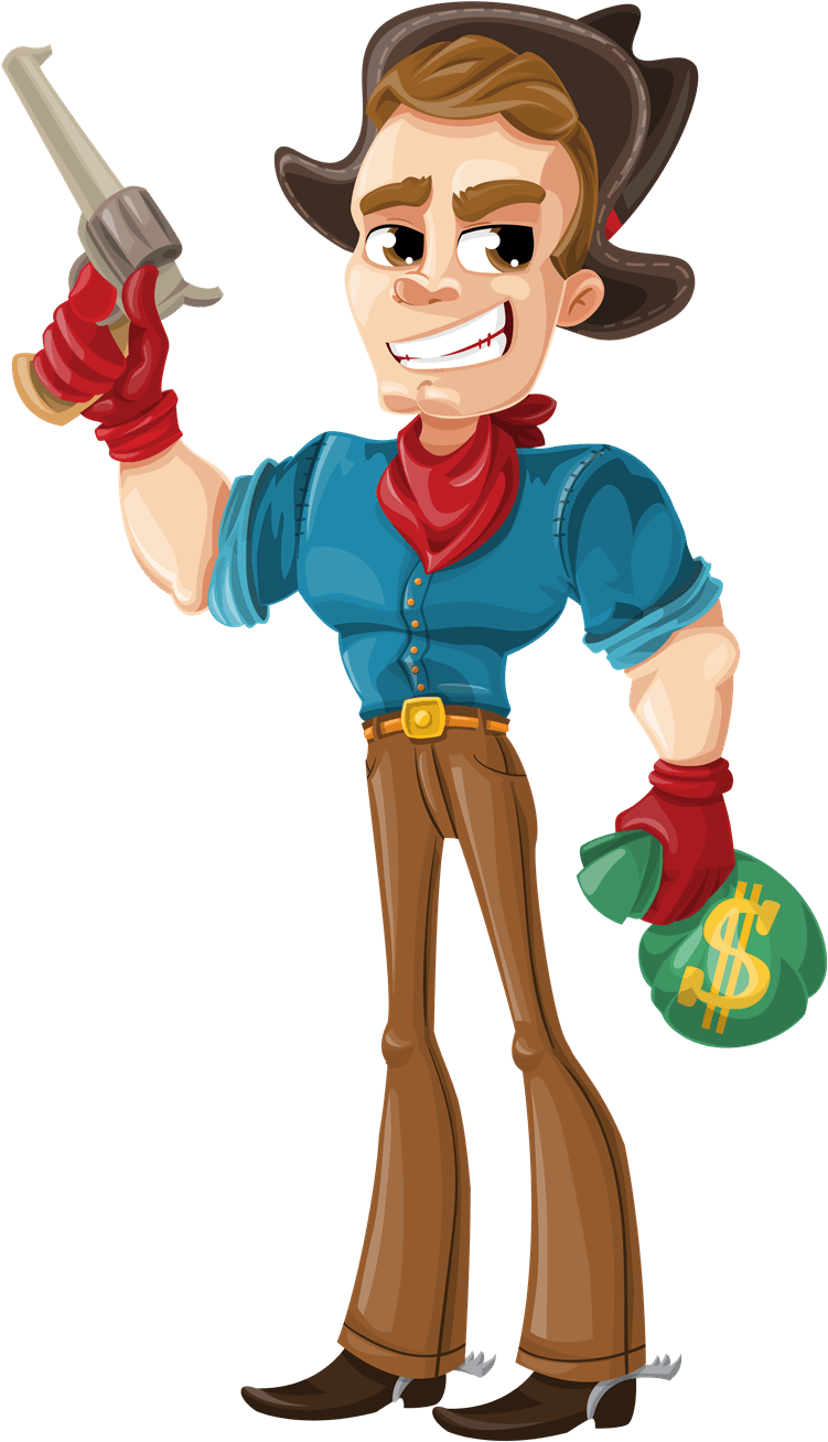 Free Cartoon Western Outlaw Clip Art - Cartoon Style Cowboy - Png ...