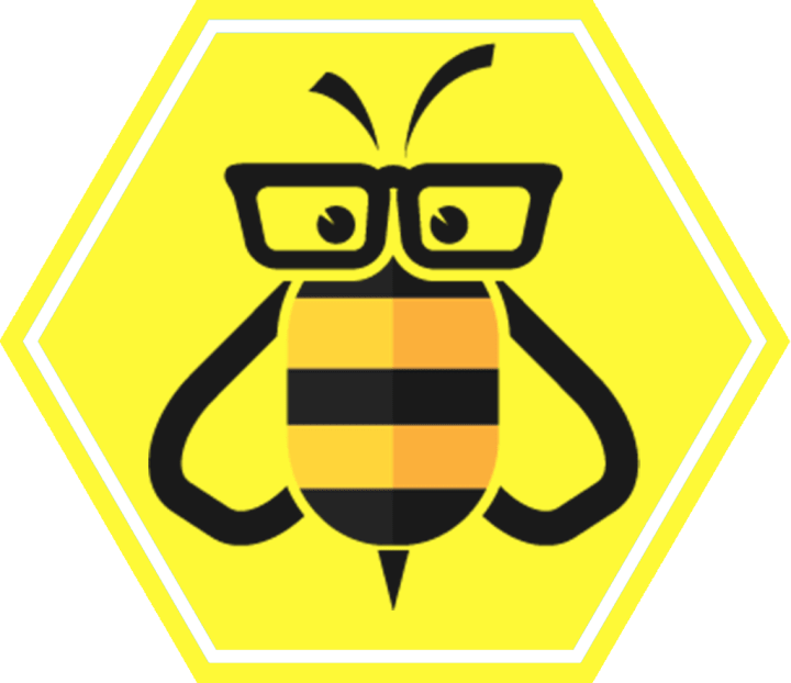 Bee Student Hexagon Logo - Bee Learning Clipart - Full Size Clipart ...