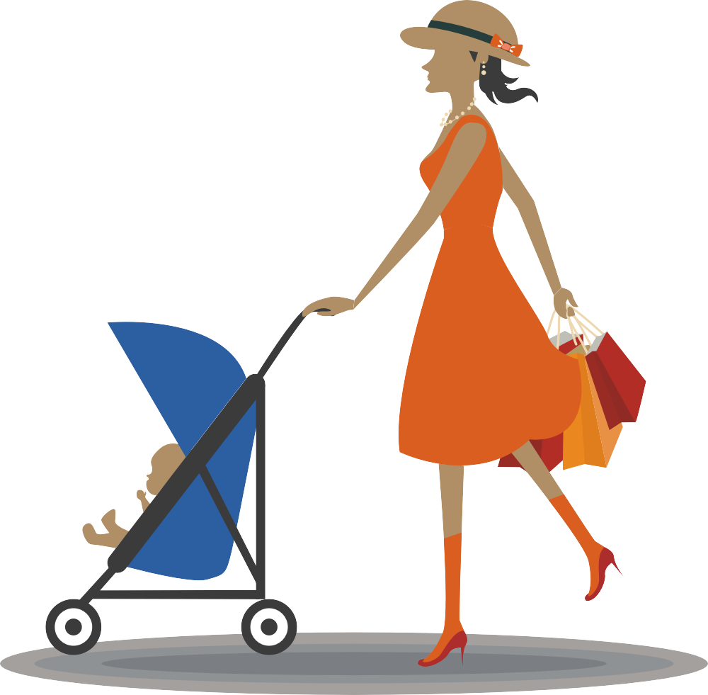 Download Drawing Infant Computer Icons Woman Pushing Stroller - Baby ...