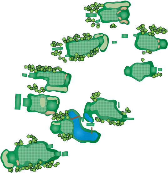 Golfer Clipart Gold Club - 9 Hole Golf Courses Layout - Png Download ...