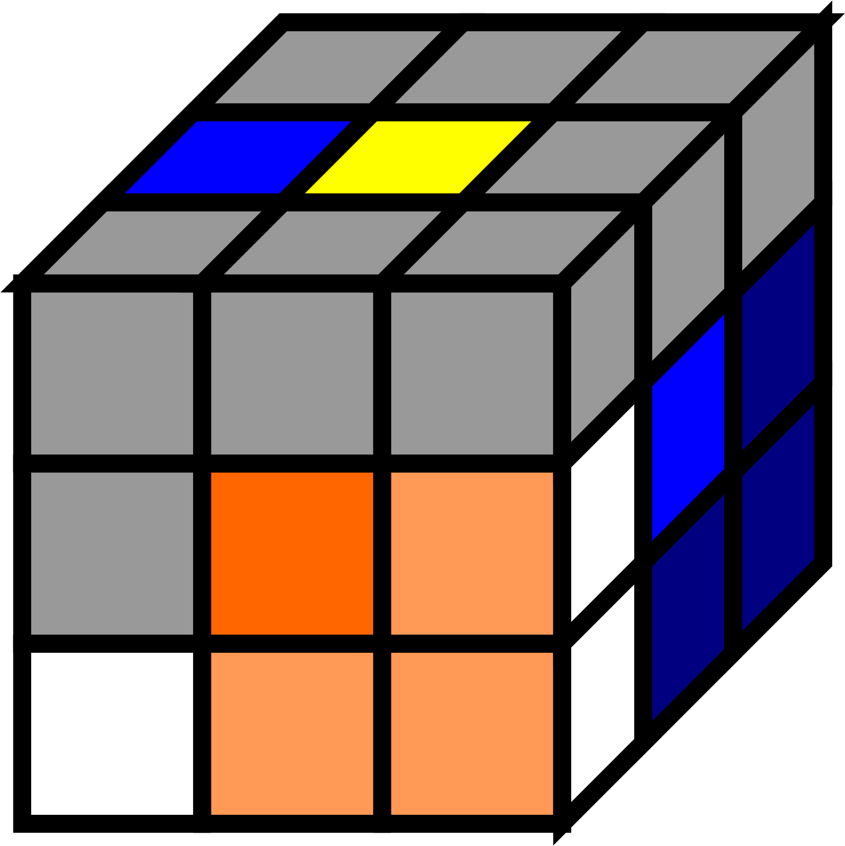 Open - Rubik's Cube Coloring Sheet Clipart - Full Size Clipart ...