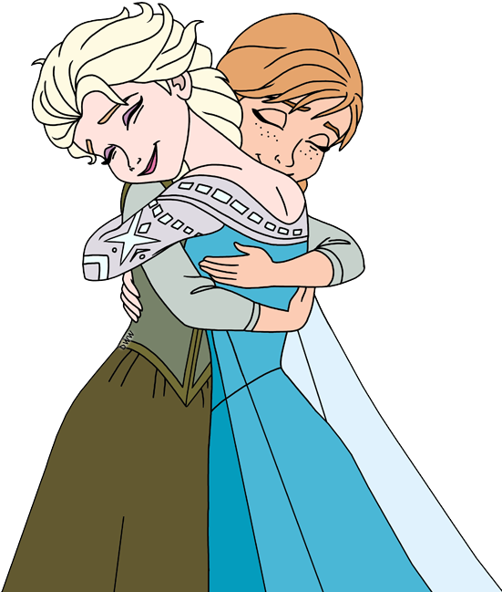 Elsa Hugging - Disney Anna Elsa Hugs Clipart - Full Size Clipart ...