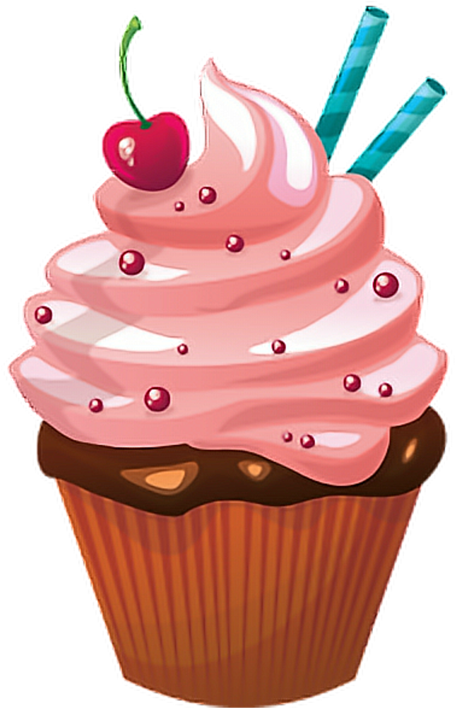 Cake Cupcakesticker Pretty Iloveyou - Sweet Treats Clipart - Full Size ...
