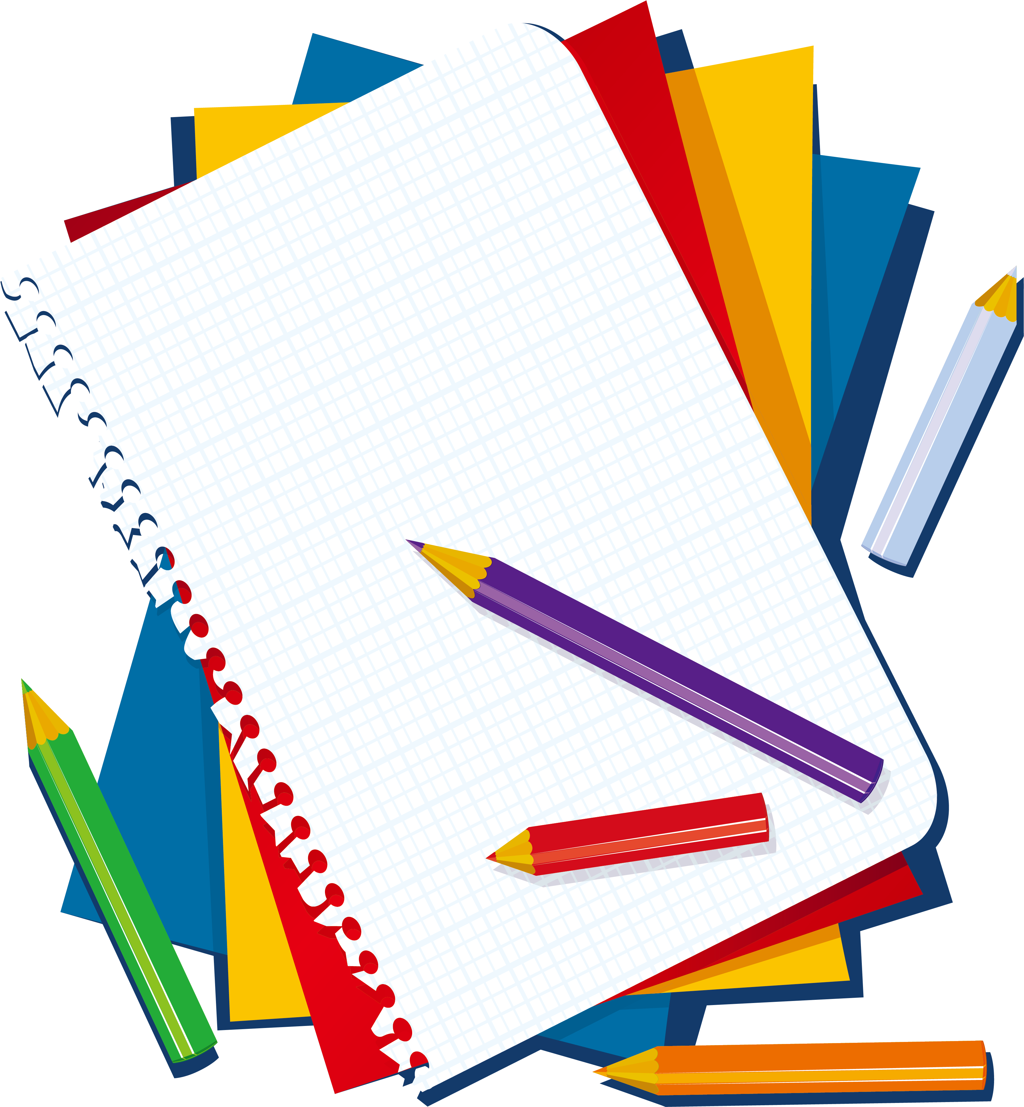 Download Colored Pencil Book Clip Art - Notebook Paper And Pencil ...