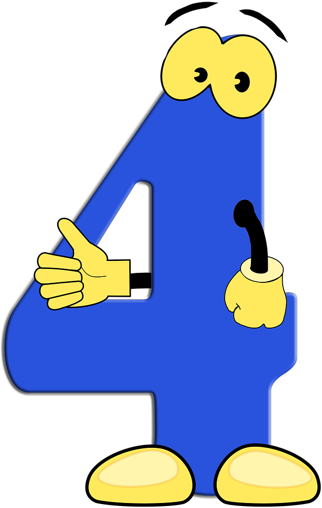 Day Four Of Our Beginner's Bible Trivia Game - Number Four Cartoon Png ...