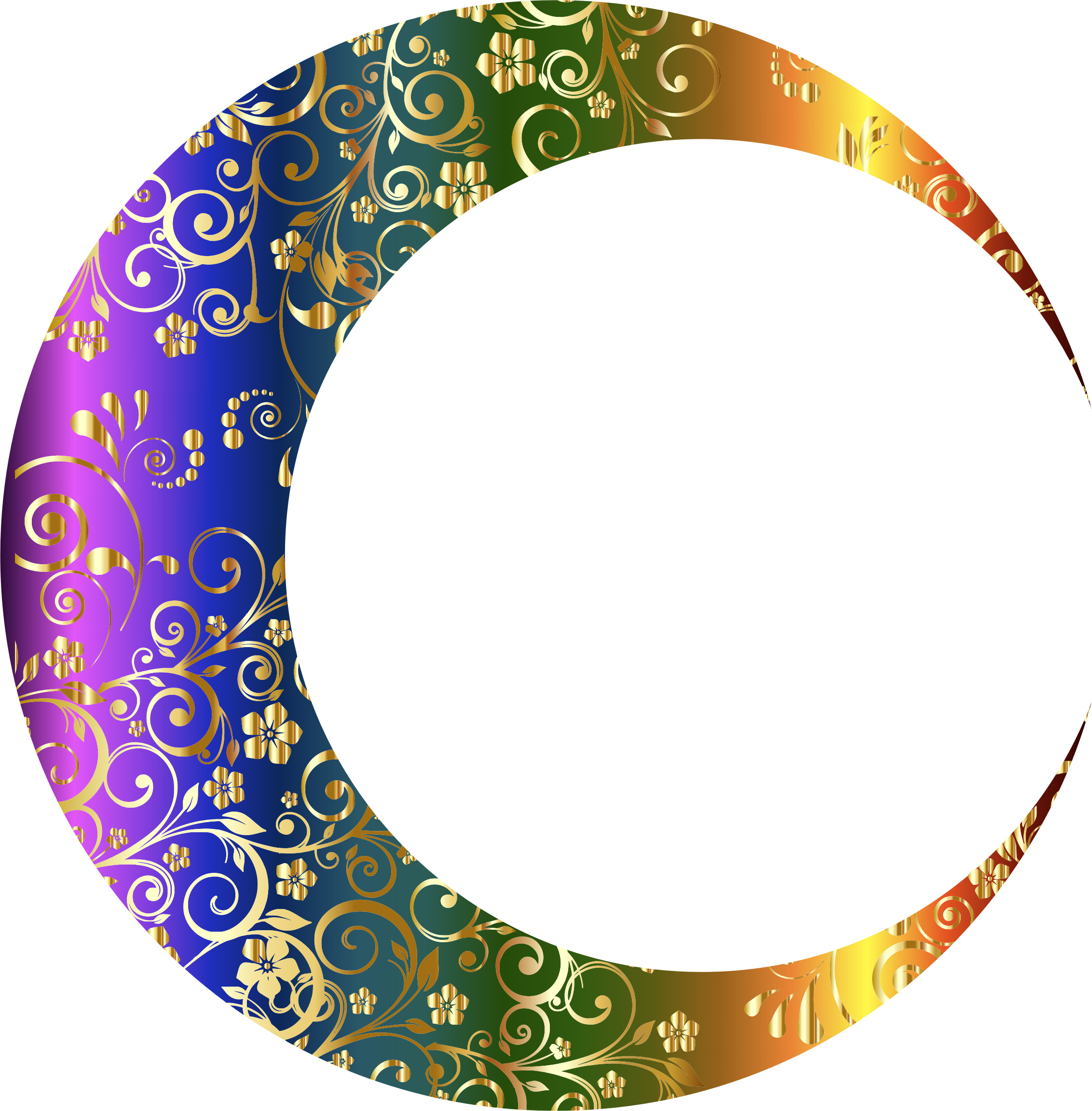 Image Result For Moon Images - Rainbow Crescent Moon Png Clipart - Full ...