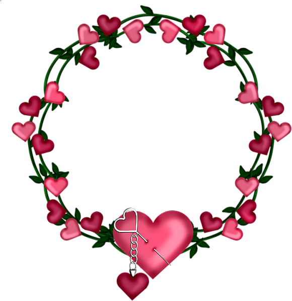 Transparent Frame Wreath With Hearts - Flowers Round Shape Png Clipart ...