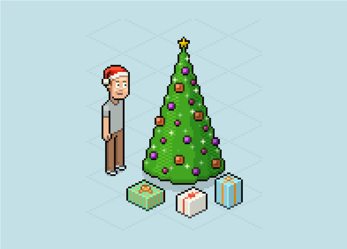 8 Bit Christmas Tree Png Graphic Design Animate A Pixel - Adobe ...