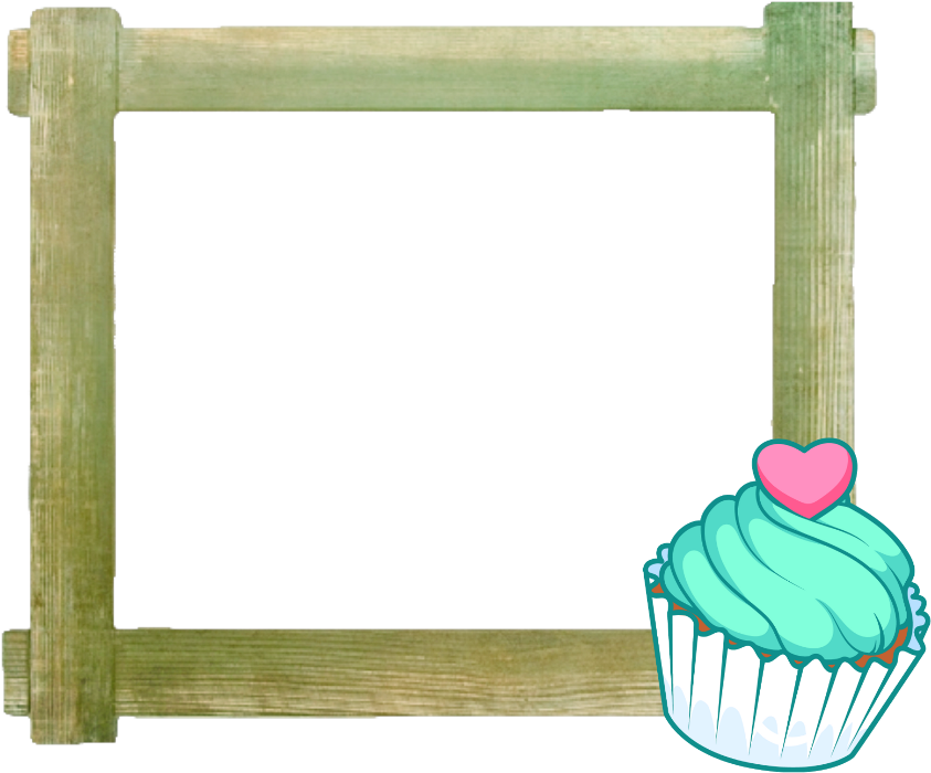 Mq Green Cupcake Frame Frames Border Borders - Picsart Photo Studio ...