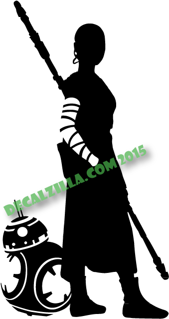 Star Wars Rey And Bb8 - Rey Star Wars Silhouette Clipart - Full Size ...