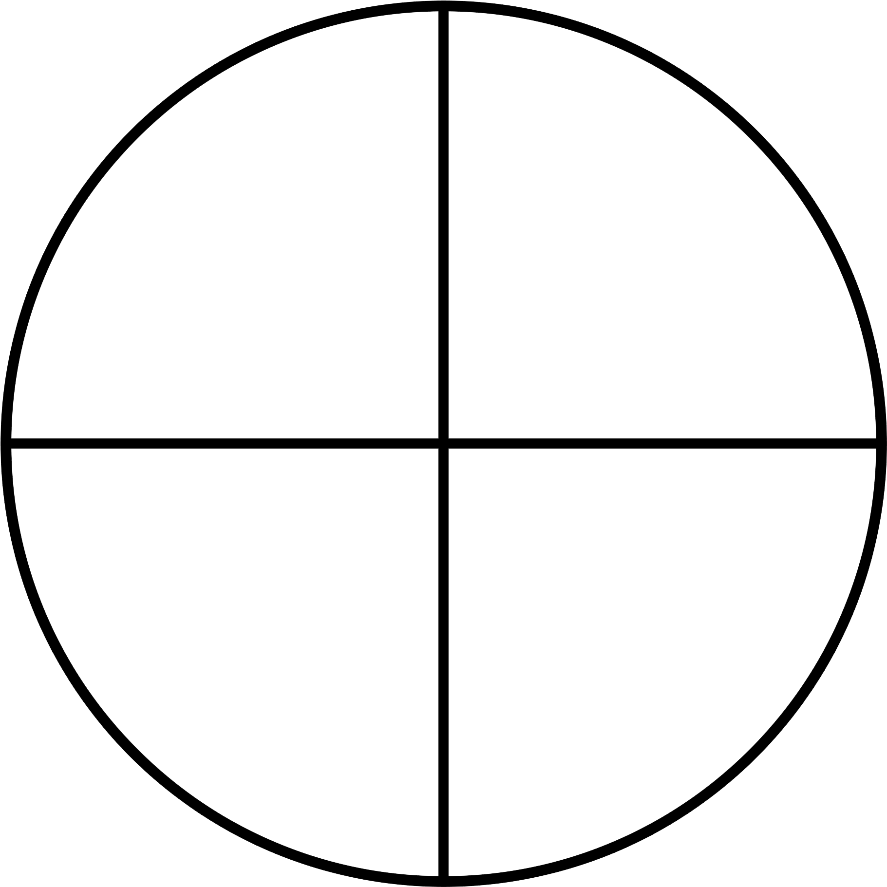 Download Circle Clipart Black And White - Fraction Circles 1 4 - Png ...