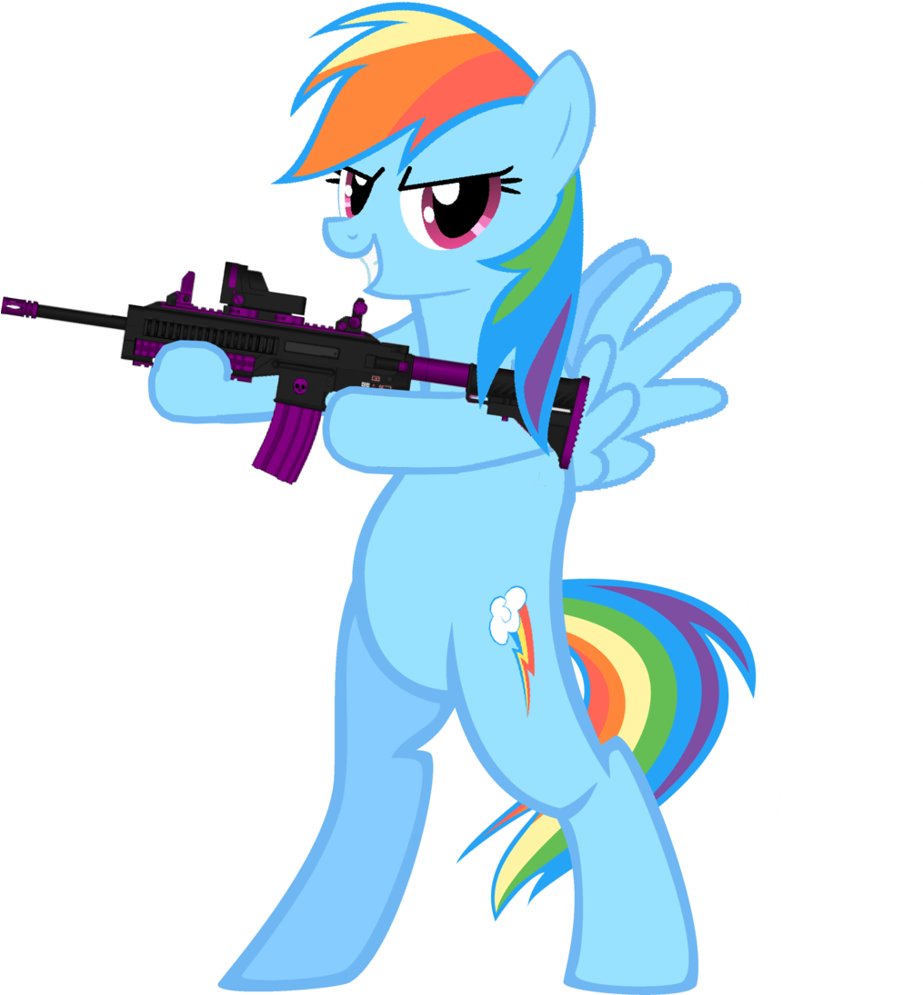 Unfinished1962, Bipedal, Female, Gun, Mare, Pegasus, - Rainbow Dash ...