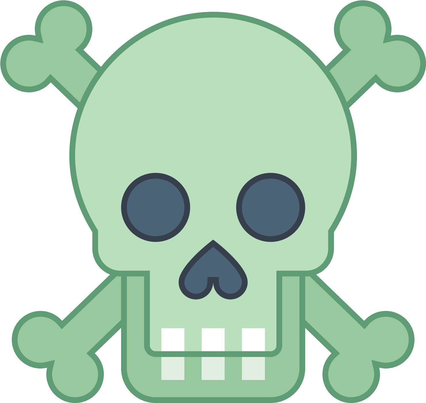 It Is An Icon Of A Skull The Two Bones In An X Clipart - Full Size ...