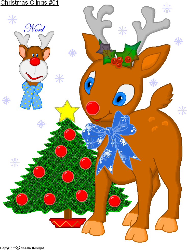 Free Printable Christmas Cling Templates - Rudolph Clipart - Full Size ...