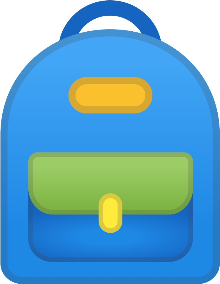 School Backpack Icon - Emoji Cartable Clipart - Full Size Clipart ...