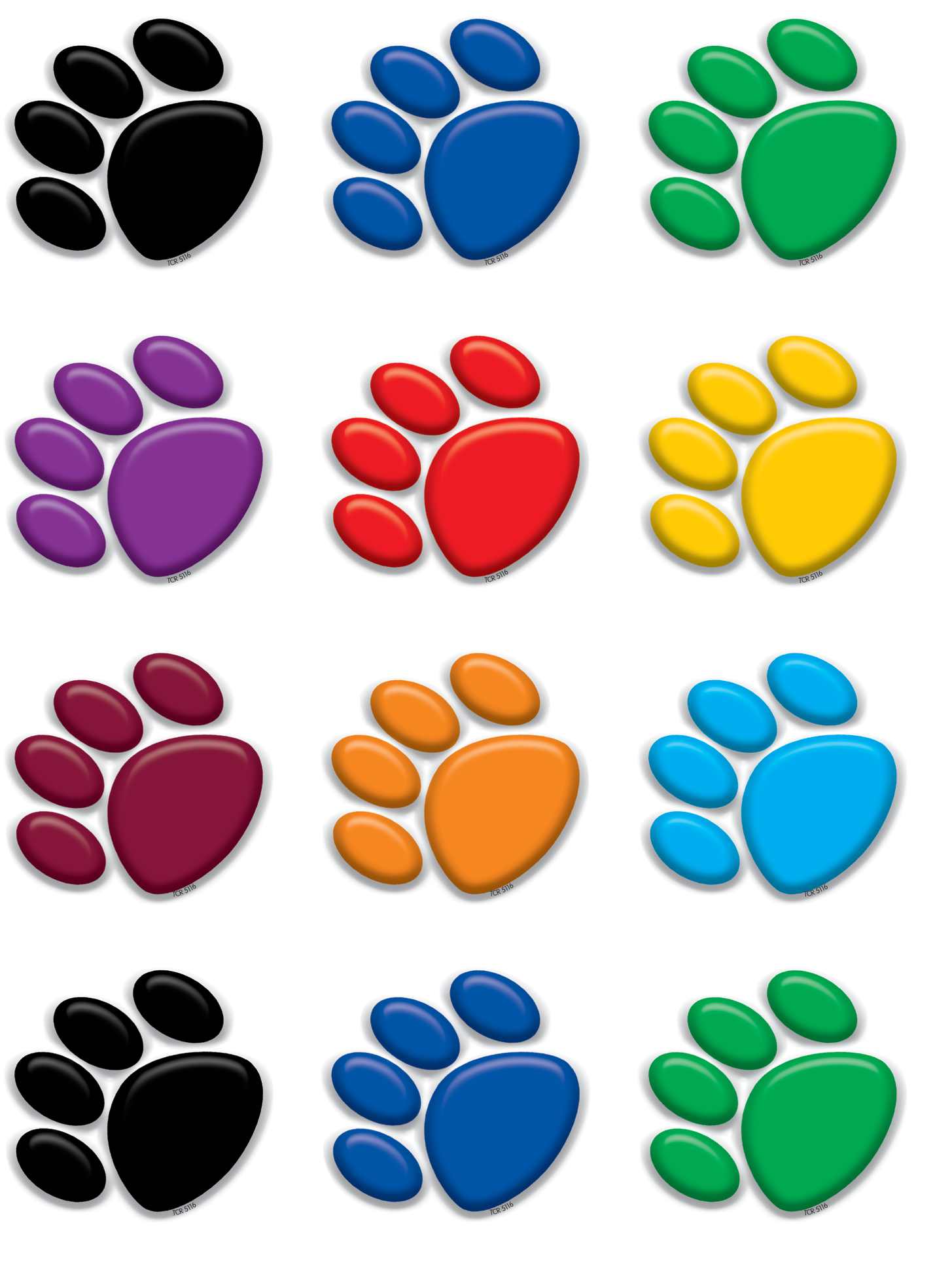 Colorful Paw Prints Clipart - Full Size Clipart (#1259979) - PinClipart