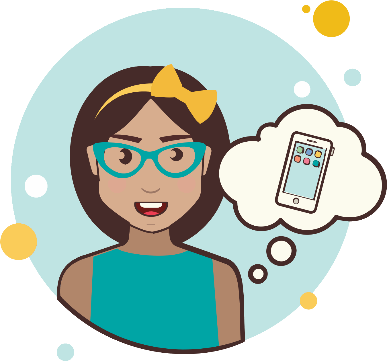 Girl With Smartphone Icon - Cartoon Clipart - Full Size Clipart ...