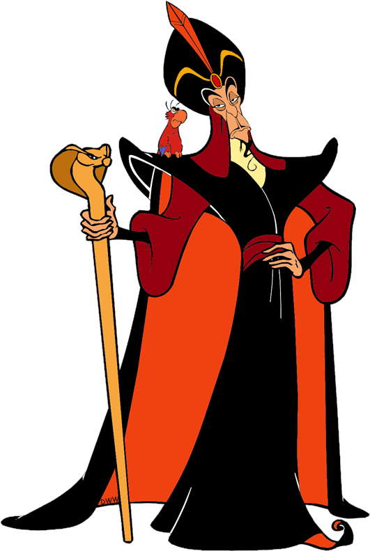Jafar, Magic Lamp Jafar, Iago On Shoulder - Jafar Disney Clipart - Full ...