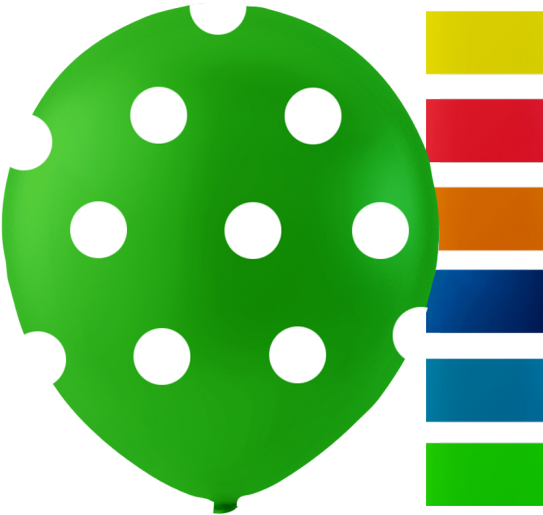 Download 6 Balloons Dots, 10'' - Balonek 30cm Patelový 5 Ks S Černým ...