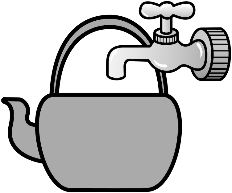 Download Kettle Under Tap - Filling Kettle Clipart - Png Download ...