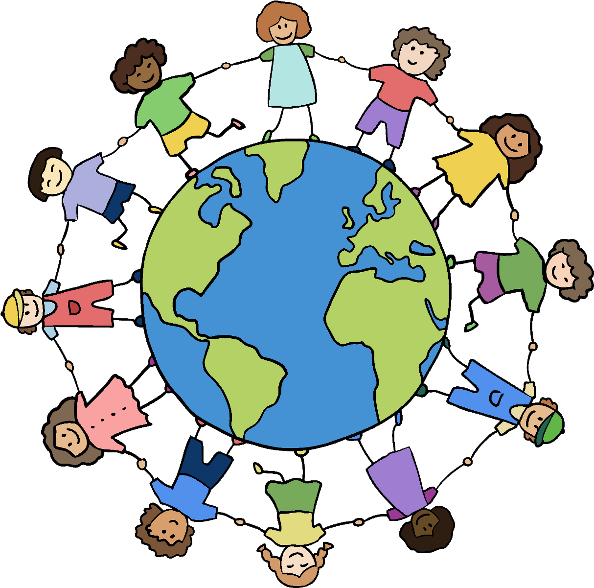 Download Clipart World Holding Hand Around World - Friends Holding ...