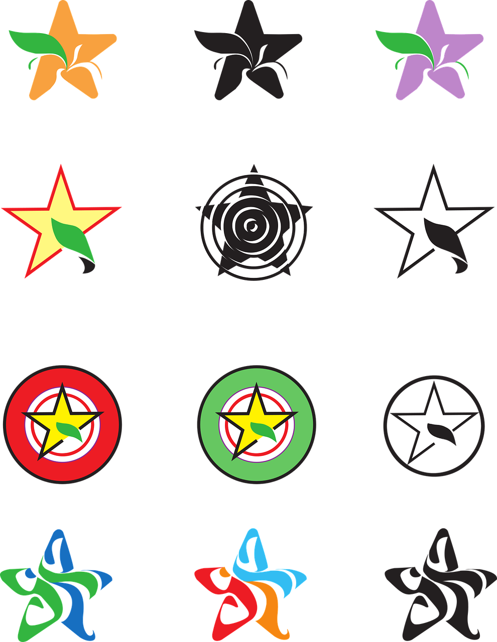 Star,leaflet,vector Illustration,free Vector - Graphics Clipart - Full ...
