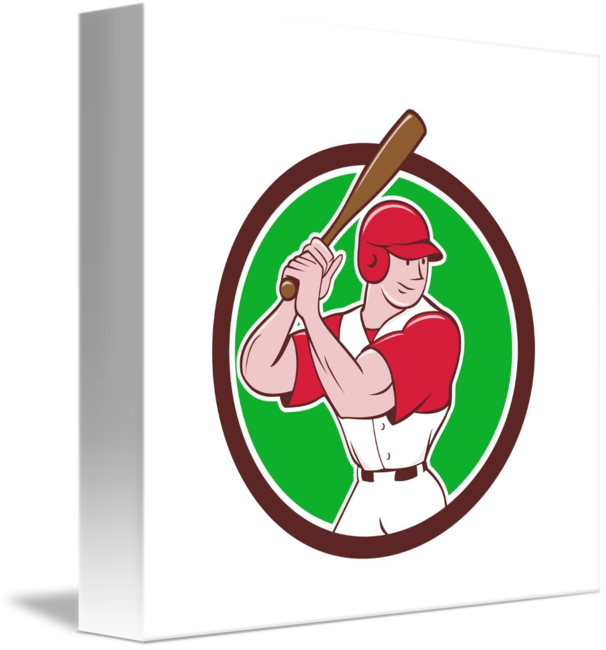 Baseball Player Batting Stance Circle Cartoon By Aloysius - Cartoon ...