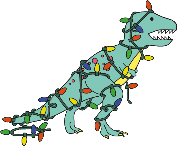 Download - Tree Rex Dinosaurs Christmas Card Two Clipart - Full Size ...