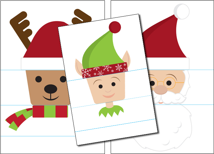 Print Out These Holiday Themed Puzzle Pieces - Cartoon Clipart - Full ...