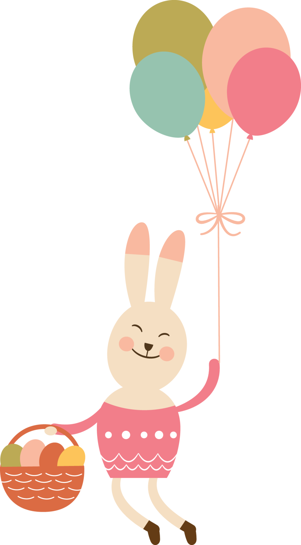 Bunny Rabbit Holding Balloons Clipart - Full Size Clipart (#1369003 ...