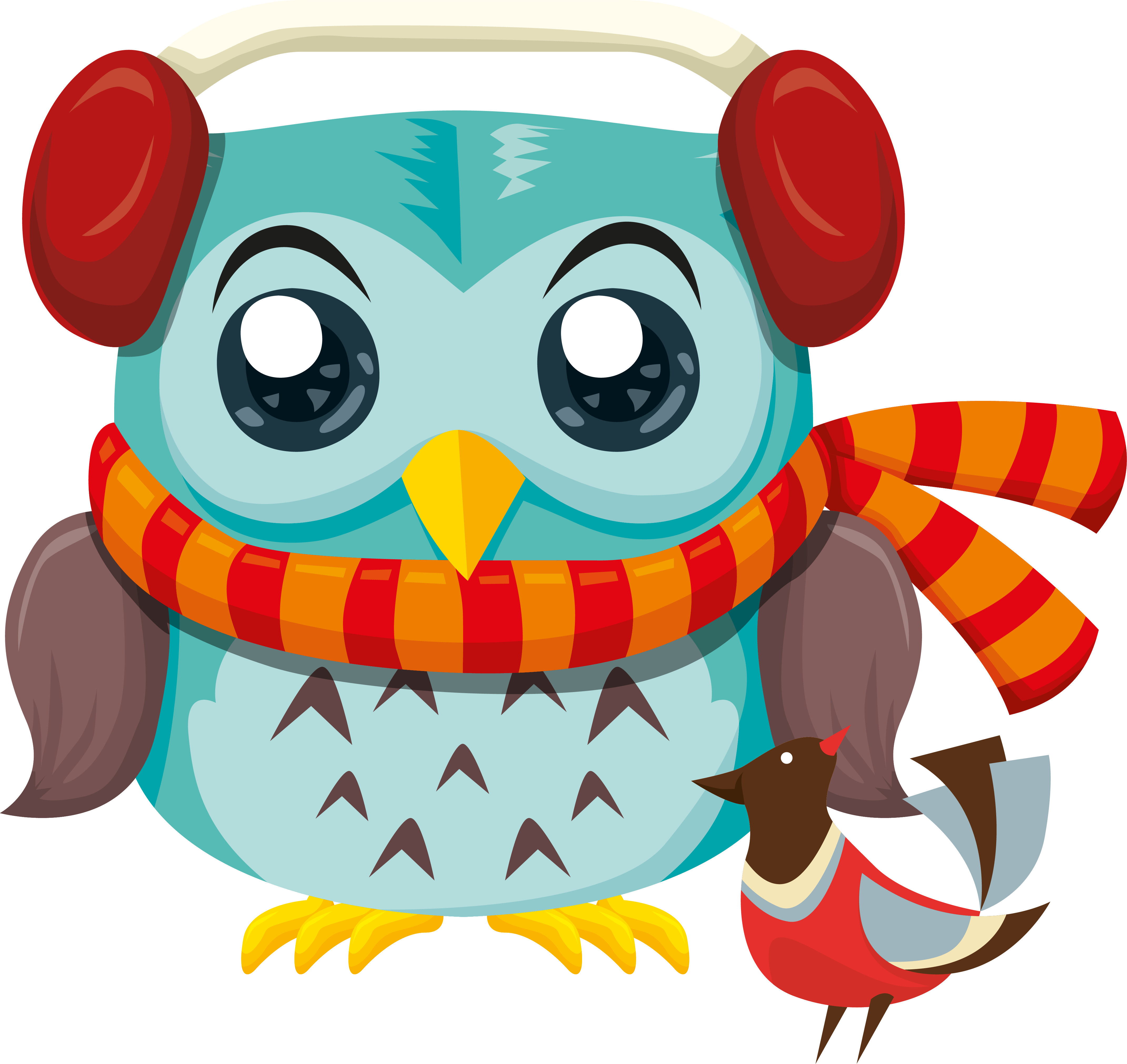 Free Printable Liledekahlan - Lovely Cartoon Blue Owl With Scarf ...