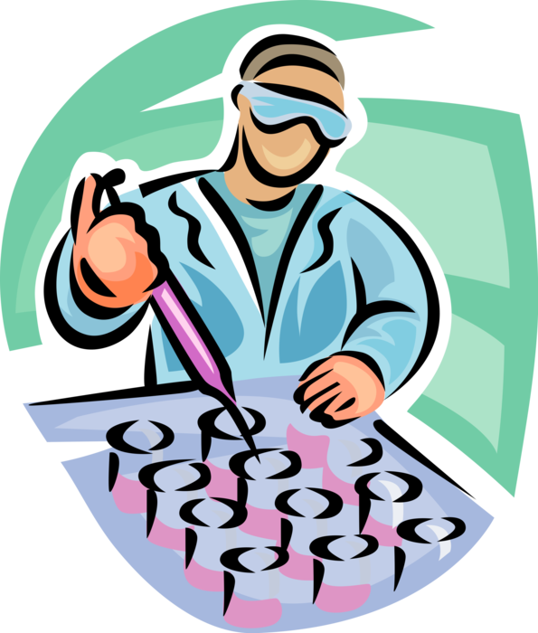 Vector Illustration Of Laboratory Scientist Technician - Test Tube ...