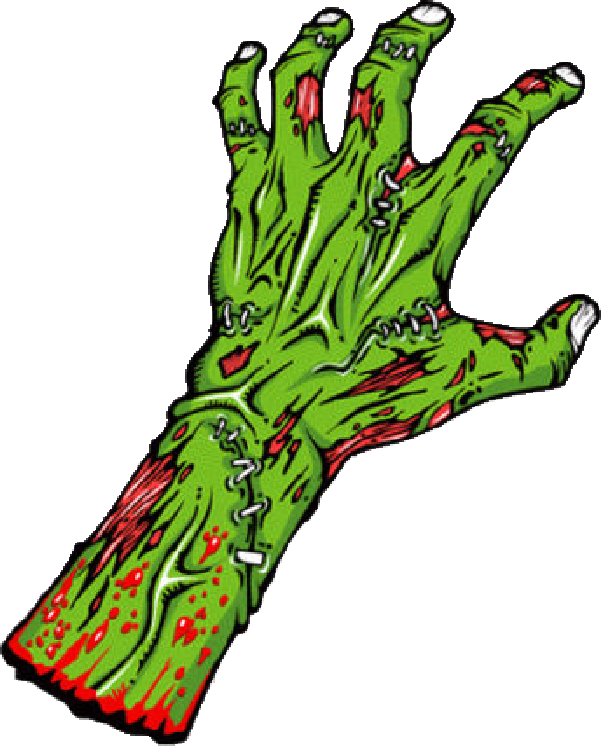 Black And White Zombie Hand Clipart Transparent Png - Green Zombie Hand ...