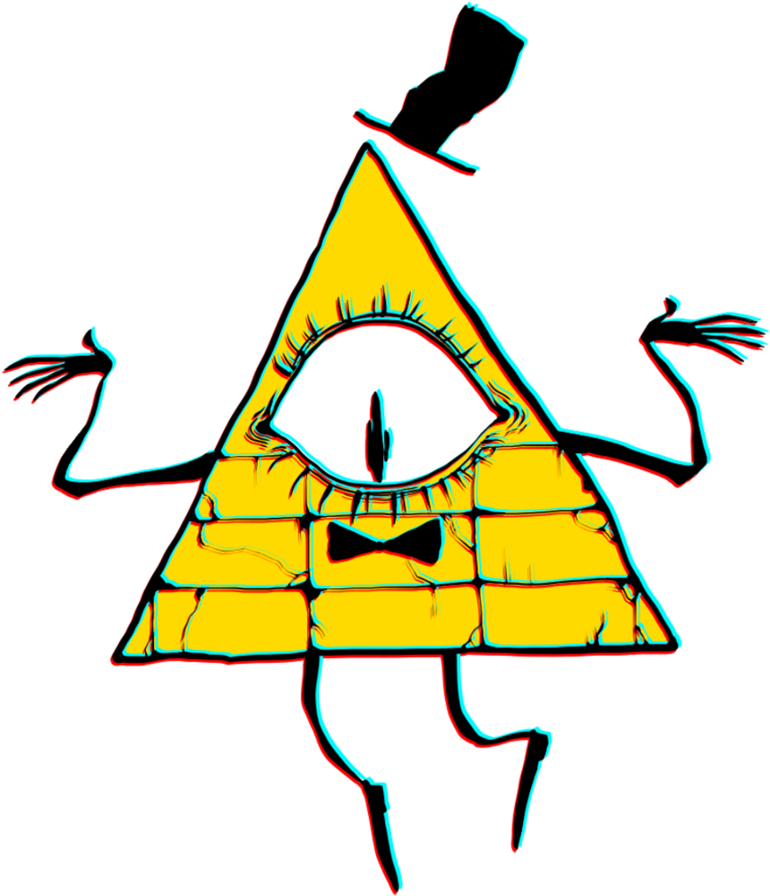 Billcipher Gravityfalls Cartoon Pyramid Yellow Eye - Bill Cipher ...