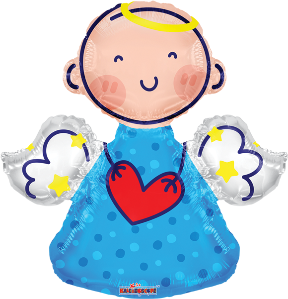 Angelito Niño 14" - 28" Angel Blue Shape Balloon - Mylar Balloons Foil ...