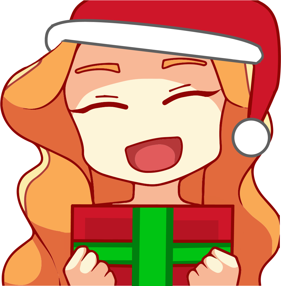 Happy Emote With A Red And Green Present And A Red - Emote Clipart ...