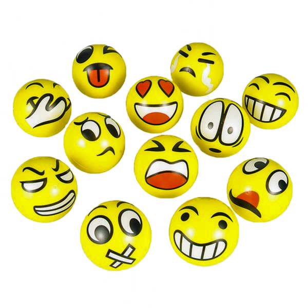 Fun Emoji Face Squeeze Balls 4" Stress Relax Emotional Clipart - Full ...